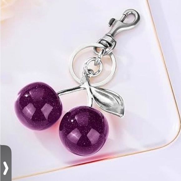 kate spade | Accessories | Kate Spade Purple Cherry Keychain Bag Charm ...